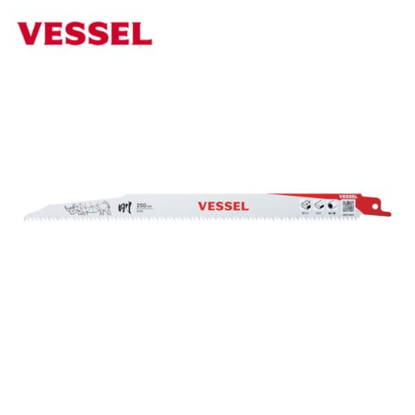 VESSEL セーバーソー替刃|特長:解体作業を重視した、厚刃仕様になっています。 釘入り木材などの複合素材に最適です。 コバルトハイス鋼とバネ鋼のバイメタルを使用、刃の耐久性に優れています。