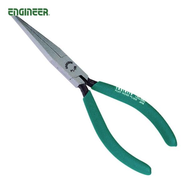 ENGINEER リードペンチ|特長:先端薄型でくわえ部にギザがなく対象物を傷付けません。 先端部ギザなし。