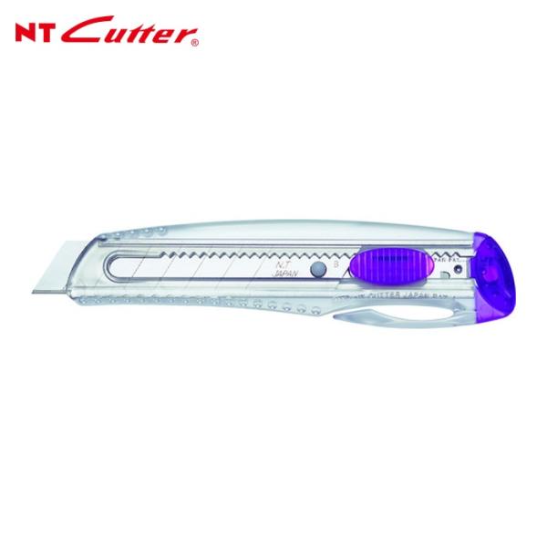 NT カッターナイフ|特長:透明感のあるスケルトンカラーです。 金属フレーム入りで丈夫なボディーです。