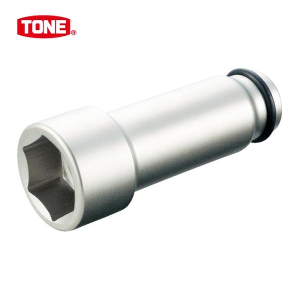 TONE インパクト用ソケット(ディープ・セミディープタイプ)|特長:外観品質と防錆力の向上を図った無電解メッキ仕様のインパクト用ソケットです。 Oリング仮置き構造により、レンチにインパクト用ソケットを着脱する際にOリングを一旦溝に仮置くこ...