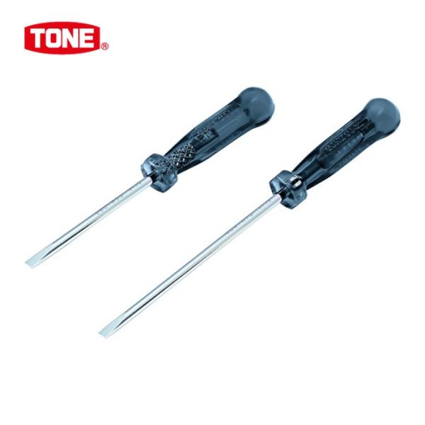 TONE 樹脂柄ドライバー|特長:小型で持ち運びしやすいドライバーです。 丸軸ドライバーです。