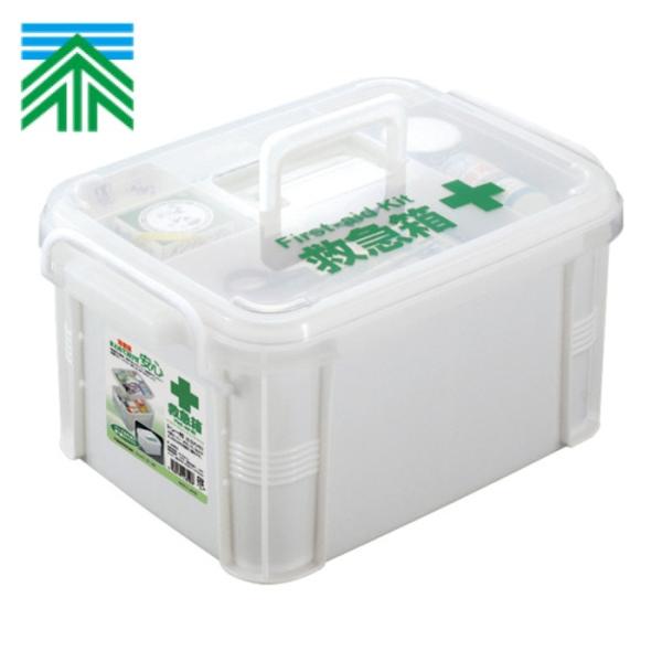 不動技研 救急箱セット|特長:常備薬をコンパクトにひとまとめにできます。 フタを開けると仕切りのあるトレーと深型のボックスに分かれています。 上段にも下段にもたっぷり収納可能です。