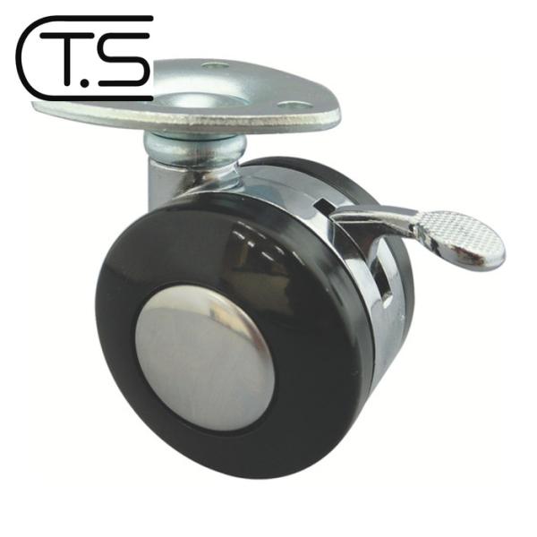 トーシン プレート式双輪キャスター(ナイロン車)|特長:本体がダイカスト製・クロムメッキのため高級感がある中量タイプのロングランのスタンダードキャスターです。