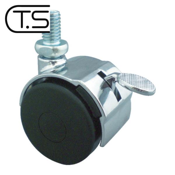 トーシン ねじ込み式双輪キャスター(ナイロン車)|特長:本体がダイカスト製・クロムメッキのため高級感があるロングランのスタンダードキャスターです。
