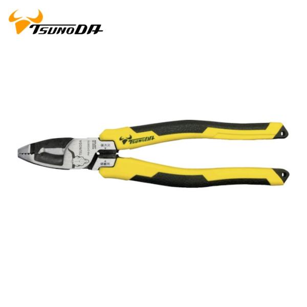TTC ペンチ|特長:ケーブルカッターとペンチ、2種類の工具が一丁に。 VVF線やIV線、キャブタイヤなどのケーブルを軽い力で切断し、仕上がりもきれいなケーブル刃です。 アンテナ支線やステンレス線などの硬い線も切断できる強力刃です。