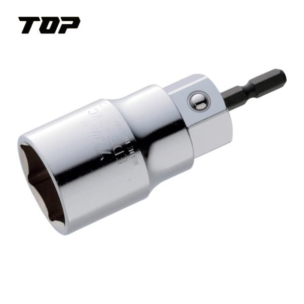 TOP ソケットビット(電動工具用)|特長:インパクトドライバー・電動ドリルですばやく仮締めできます。 取り回しやすい長さで作業効率がアップします。 ソケット内奥行45mmです。