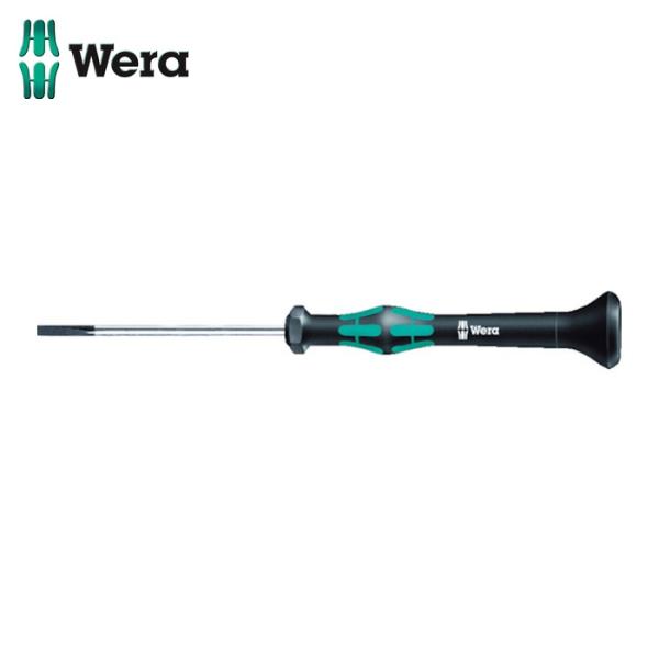 Wera 精密ドライバー|特長:人間工学に基づいた、持ちやすく、回転しやすく、トルクが確実に伝わるエルゴノミックハンドルを採用しています。 ハンドルの上部に早回し回転キャップがついています。