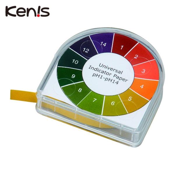 KENIS pH試験紙|特長:リール式は、必要な長さにカットして使用できるロールタイプです。 リール式は、ディスペンサーにカラーチャートがついています。 ブック式は、1枚ずつ切り離して使用するタイプです。