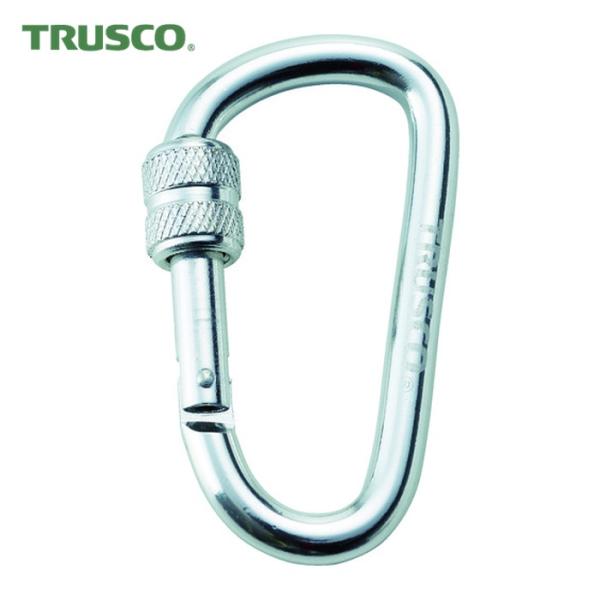 TRUSCO カラビナ|特長:カギやツールをワーキングベルトに吊るすことが可能です。 ねじロックを回すことでフック部分をロックできます。