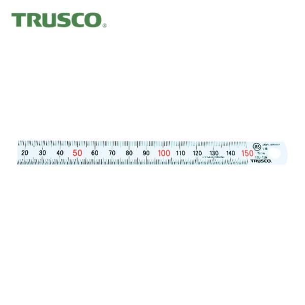 TRUSCO 直尺|特長:ブラスト処理仕上げなので光の反射をおさえ、目盛りが見やすくなっています。 エッチング目盛のため消えにくいです。 インチ換算表、ねじ下穴径表付です。