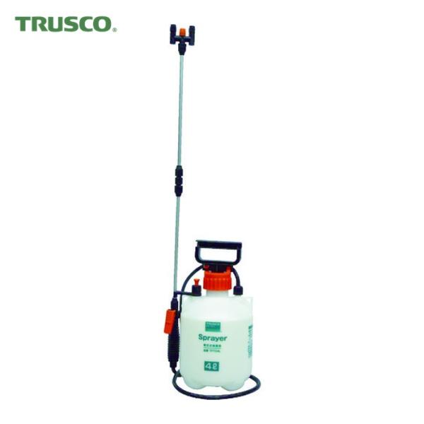 TRUSCO 噴霧器(蓄圧式)|特長:二頭口ノズル付です。 過剰な圧力を外部に自動的に放出する安全弁装置付です。 レバーをロックすれば連続噴射が可能です。