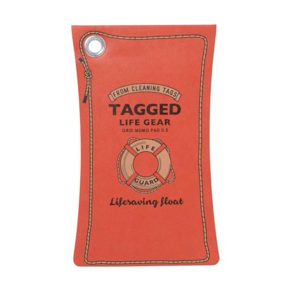 TAGGED ノート(耐水タイプ)|特長:洗えるほど丈夫な紙「耐洗紙」を使用したメモ帳です。 アウトドアなど屋外での使用また防災用としても最適です。 カラビナを通せるリングホール付きで携帯に便利です。