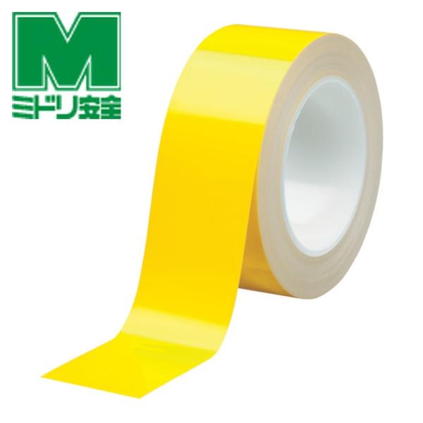 ミドリ安全 ラインテープ|特長:表面の特殊なコーティングでキズや汚れに強いです。 きれいな状態が長持ちするので貼り替え頻度が少なく済みます。 巻き芯が樹脂製でクリーンルームでも使えます。
