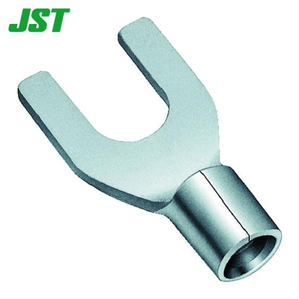 JST 裸圧着端子|特長:接触面(舌部)の取り付け穴の一方が開いており、ねじを完全に外さなくても取り付けることができる裸圧着端子です。