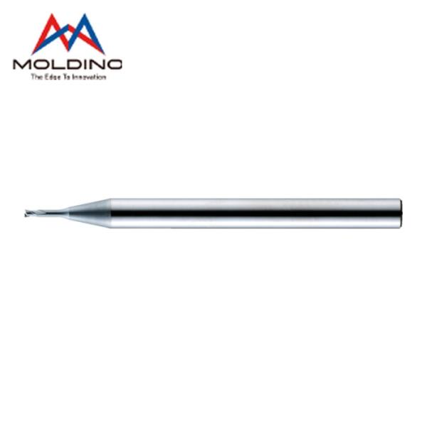 MOLDINO 超硬スクエアエンドミル|特長:刃先と首形状の改良によりタオレを抑制し高精度加工を実現しました。