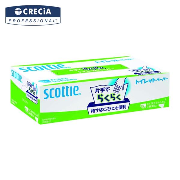 クレシア トイレットペーパー|特長:片手で使えるBOXタイプのトイレットペーパーです。 厚手(3枚重ね)で吸収性能に優れています。