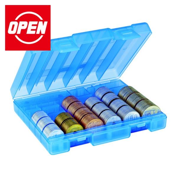 OP コインケース|特長:10枚毎の仕切り付きで、コインの枚数計算が簡単です。 1~500円各50枚収納出来ます。