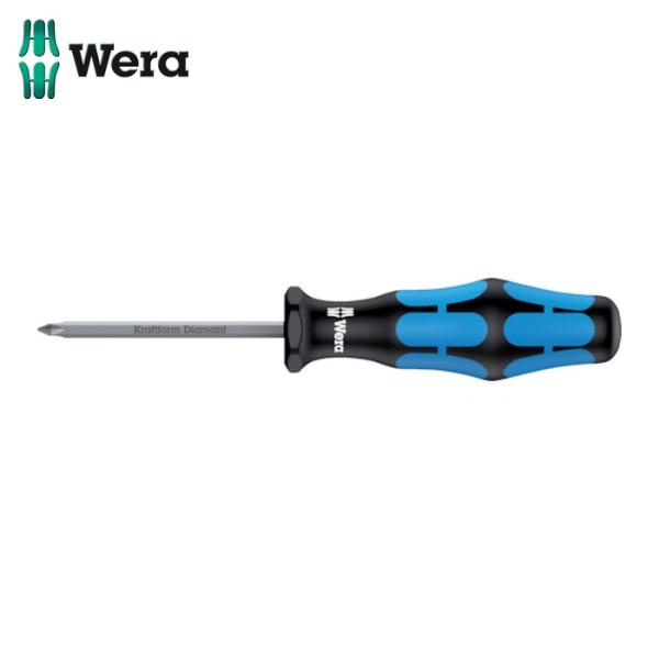 Wera グリップドライバー|特長:細かいダイヤモンドの粒子が刃先にコーティングされています。 ザラザラのダイヤモンド粒子がねじに食いつくことで、カムアウトを防止し、またダイヤモンド本来の硬度が刃先の摩耗を減少させ、長寿命に貢献します。 特...