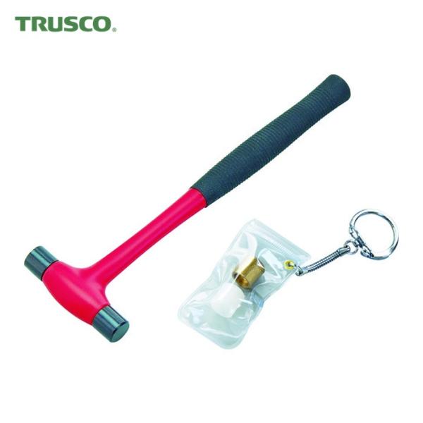 TRUSCO コンビネーションハンマー|特長:特殊鋼にプラスチックの一体成型でヘッドが抜けず安心です。 打撃の振動を吸収する新構造のハンドルには、滑りにくいエラストマー樹脂を使用しています。 鋼の芯材により、木柄の3倍の耐久力を実現しました。