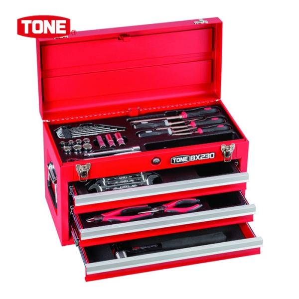 TONE 整備用工具セット|特長:工具を厳選し、自動車の整備に適した9。 5sqエントリーセットです。 フリースペースがあるため、工具の追加が可能です。