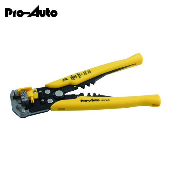 Pro-Auto ワイヤストリッパー|特長:便利で簡単にストリップ作業ができます。 ケーブルを差し込んでグリップを握るだけで、芯線を傷付けることなく被覆をはぎ取ることができます。 ケーブル中間部分の被覆のはぎ取りも可能です。