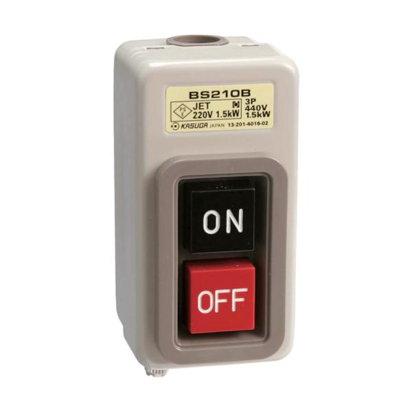 春日電機 動力用開閉器|特長:鉄ケースで屋内の機械や壁に取り付けて使用するタイプです。 電気用品安全法適合品です。