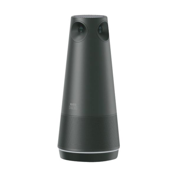 ソースネクスト ウェブカメラ|特長:KAIGIO CAM360は会議用オールインワン360度Webカメラです。 AIと360度カメラの組み合わせで、会議室側の状況がよくわかるリモート会議を実現します。 対面に近い臨場感を体験できます。