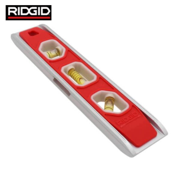 RIDGID アルミ製水平器|特長:強力マグネット付です。 蓄光気泡管フレームを採用し、暗い場所でも確認しやすいです。 V溝加工&amp;一体型アルミダイカストフレームで高精度測定が可能です。