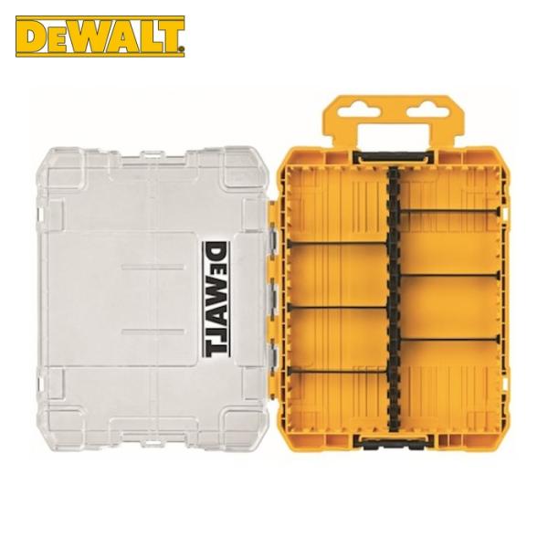 DEWALT システムボックス|特長:T STAKシリーズに連結可能な小型ケースです。 小物収納などがさらに容易となり、TSTAKシリーズの用途がさらに広がります。