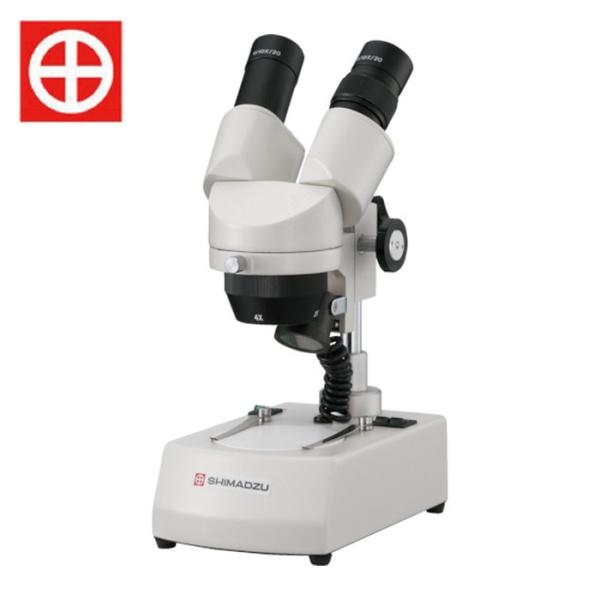 島津 実体顕微鏡|特長:落射、透過照明にLEDを採用し、長寿命で低消費電力です。 対物レンズはワンタッチ回転変倍式でレンズ交換することなく20倍・40倍の倍率変更が可能です。 コードレス・充電式となりさらに使いやすくなりました。