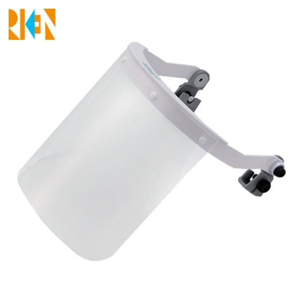 リケン 防災面|特長:ヘルメットを選ばず、着脱が簡単に出来る防災面です。 ミゾ巾8。 5mmまで対応可能です。