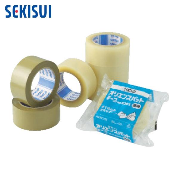 積水 OPP(ポリプロピレン)テープ|特長:手で切断できる、強度に優れたOPPテープです。 ゴム系接着剤を使用していますのでシール性が高く低温環境下にも対応しています。