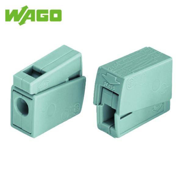 WAGO 配線接続用コネクタ|特長:単線とより線の中継に最適で工具不要です。 片側差込み、片側ケージクランプタイプです。