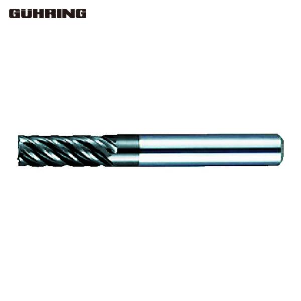 GUHRING 超硬スクエアエンドミル|特長:3つのねじれ角(44°・45°・46°)により共振を抑えることによって加工振動(ビビリ)が大幅に減少されます。 切削抵抗の低減、よりよい面粗さが得られます。 工具寿命が長く、ノイズレベルが低いです。