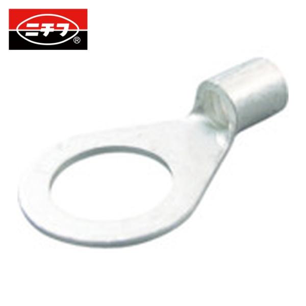 ニチフ 裸圧着端子|特長:接触面(舌部)が丸く、ねじ固定用の取り付け穴がある裸圧着端子です。