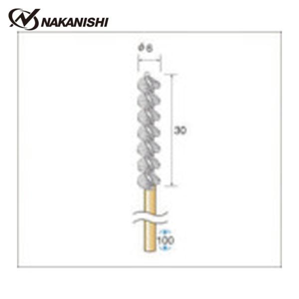 ナカニシ ネジリブラシ|特長:円筒内面、曲面仕上げなどや様々な加工に応用できるブラシです。 円筒内面、ネジ穴内面、パイプ内径等の通常のブラシでは対応できない部分仕上げ加工が可能です。