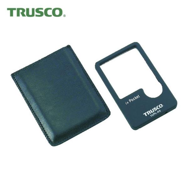 TRUSCO ポケットルーペ|特長:カード型でコンパクトですのでポケットへの収納に便利です。 45mm×45mmの2倍レンズとΦ20の5倍レンズが一つになっています。 LED付ですので手元が暗くても使えます。