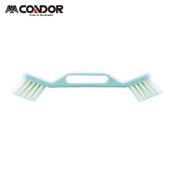 コンドル ハンドブラシ|特長:浴室やトイレの壁など、タイル目地の汚れやカビを取り除きます。 場所に合わせてハードとソフトのブラシを使い分けできます。