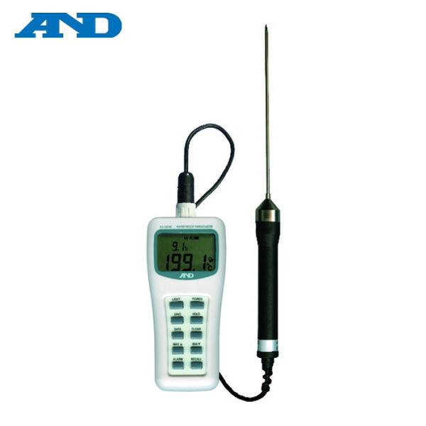 A&amp;D 中心温度計|特長:バックライト付きで暗い場所でも作業性よく温度測定、またデータホールドもできます。 上限/下限温度アラーム機能で温度管理ができます。 最大99個のデータメモリーができます。