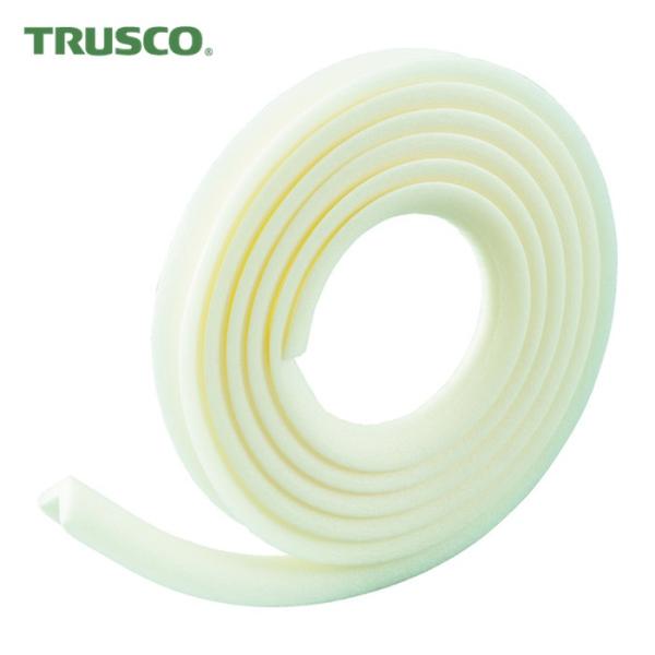 TRUSCO クッション(L字型)|特長:様々なところに自由に貼れるコーナー用緩衝材です。 長さは3mとたっぷり使用でき、ハサミで簡単にカットできます。