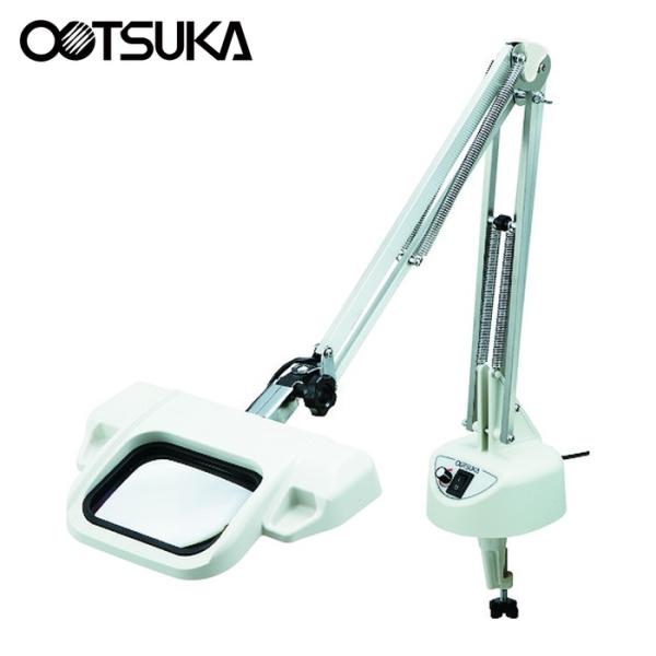 オーツカ 照明拡大鏡(クランプ取付型)|特長:RECTA交換レンズシステム(別売)により、倍率の変更が可能です。 スイッチは光量調節機能付です。 照明にはパネル型LED照明を採用しています。