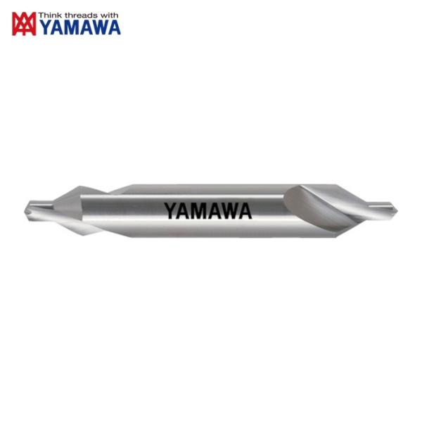 ヤマワ センタードリル(両刃タイプ)|特長:溝のねじれが強く、軟らかい材料や粘い材料に適しています。
