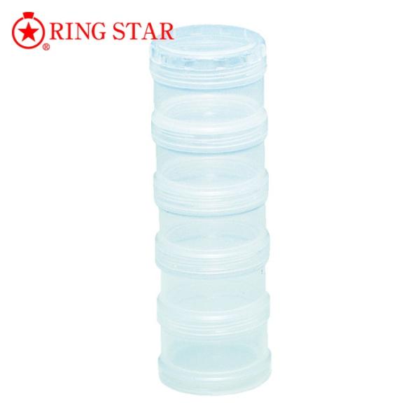 RING STAR パーツケース|特長:本体5個とフタ1枚がセットになっています。 フタ、本体共、握り易い形状となっております。 継ぎ目がわかるデザインです。