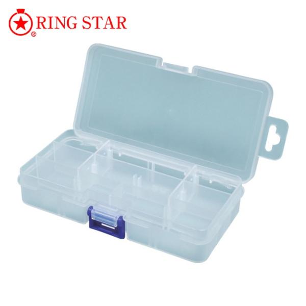 RING STAR パーツケース(樹脂製)|特長:本体、フタ、バックル部分が別部品で耐久性抜群です。 引っ掛かりを軽減するスマートデザインです。 開けやすい本体スリット加工しております。