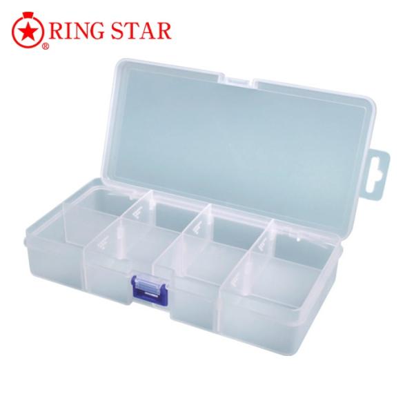 RING STAR パーツケース(樹脂製)|特長:本体、フタ、バックル部分が別部品で耐久性抜群です。 引っ掛かりを軽減するスマートデザインです。 開けやすい本体スリット加工しております。