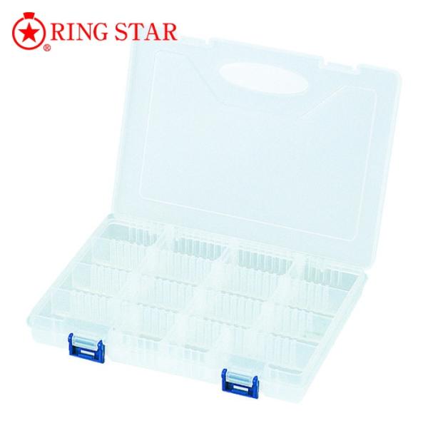 RING STAR パーツケース(樹脂製)|特長:5mmピッチで思いどおりに仕切ることができます。 取り出しやすい4面アール加工となっております。 プロ仕様小物収納ボックスです。