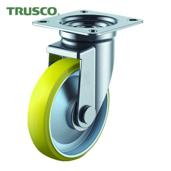 TRUSCO 樹脂製運搬車用オプション|特長:自在車・固定車が同一の取付ピッチで、1種類の取付寸法で済みます。