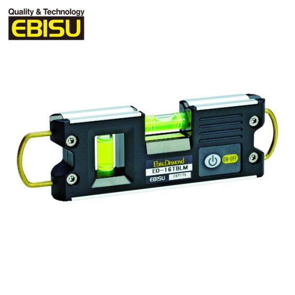 エビスダイヤモンド アルミ製水平器|特長:LEDライト内蔵なので暗所での作業に最適です。 大型シャックルでスピーディーに収納と取り出しができます。 落下防止コード対応シャックルが付いています。