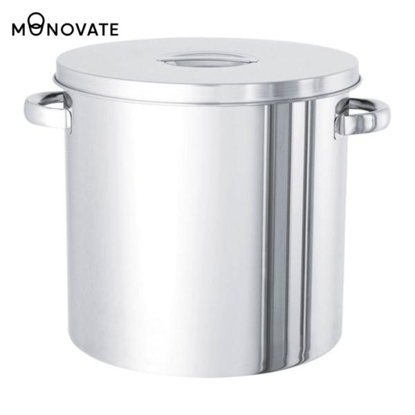 MONOVATE ステンレスタンク|特長:薬液や粉など、さまざまな貯蔵に最適です。 内外面バフ研磨仕上げです。 底面フラットタイプのため粉・液だまりがありません。
