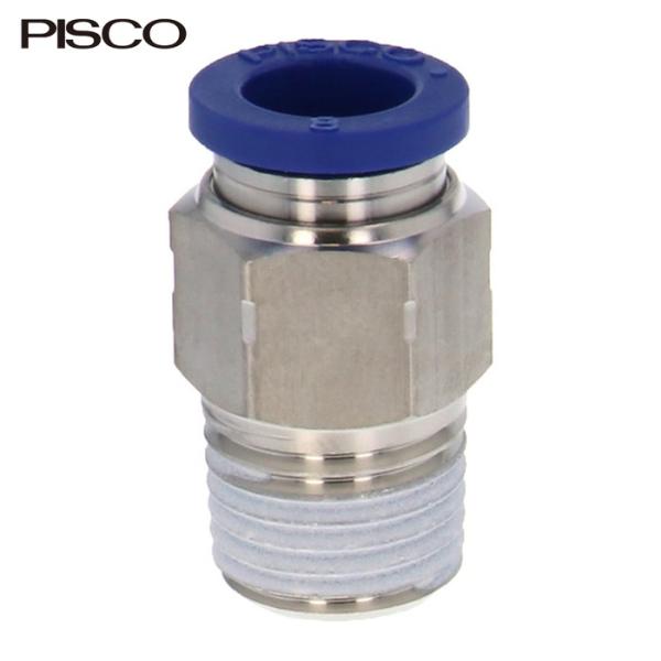 PISCO チューブ継手(ストレート)|特長:強度が必要な場合、薬品の雰囲気内で使用する場合に最適。 金属本体はSUS304を採用。 シール材質はFKMを採用。